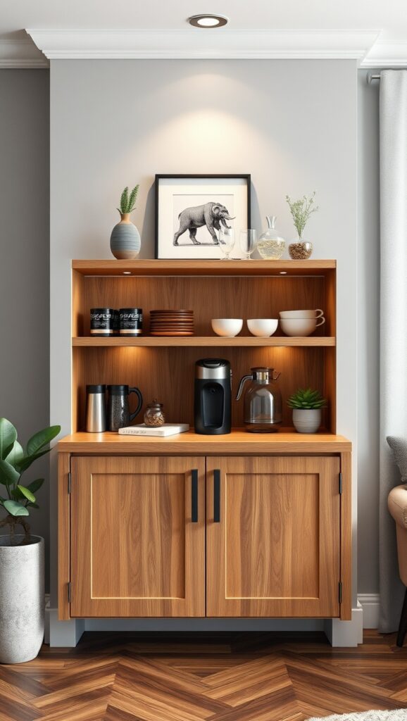 20 Chic Ideas for Your Home Coffee Bar Cabinet - afullmug.com